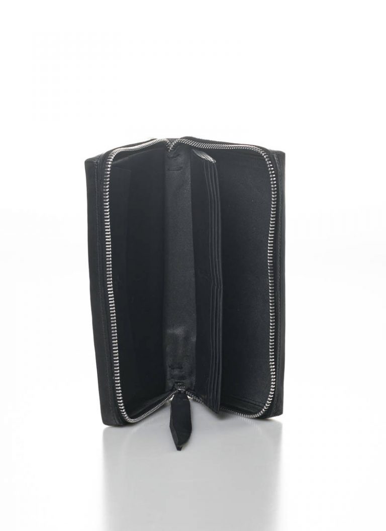 hide-m | M.A+ zipped extra large wallet black vachetta cow leather