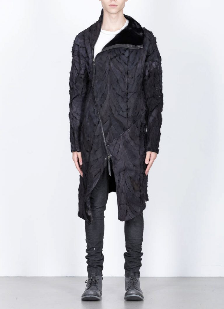 hide-m | LEON EMANUEL BLANCK Distortion Curved Coat, black mink