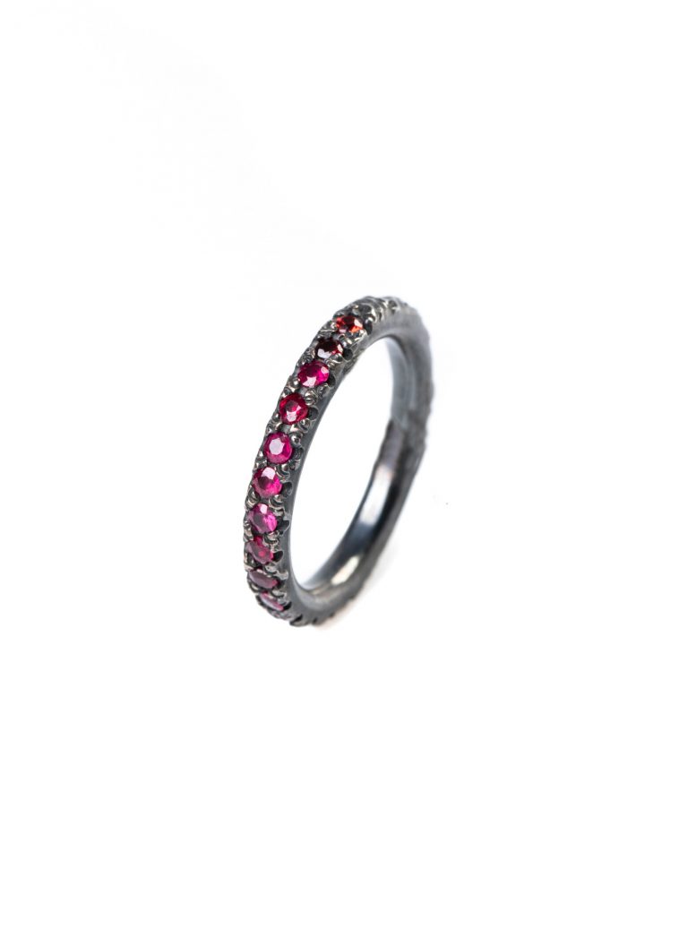 hide-m | CHIN TEO Decay Ring Red, 925sterling silver, red rubies