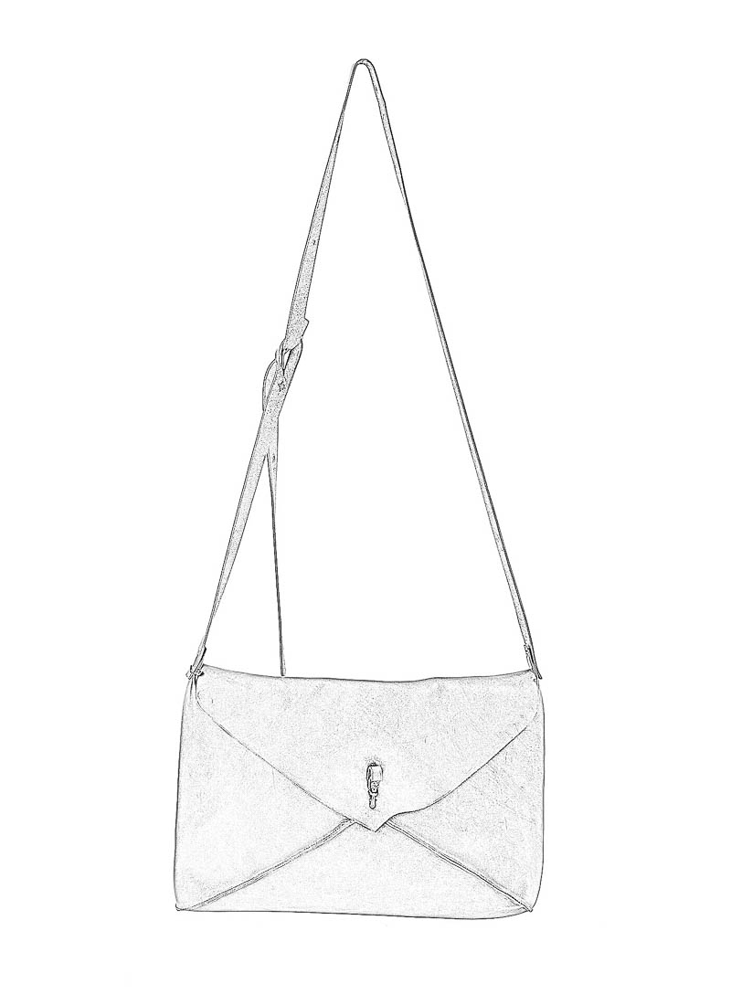 hide-m | m.a+ 15" Envelope Messenger Shoulder Bag BE153 black