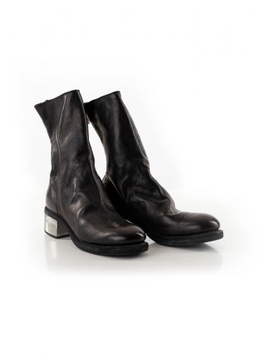 hide-m | GUIDI 788ZI Back Zip Mid Boot, Metal Heel, black horse
