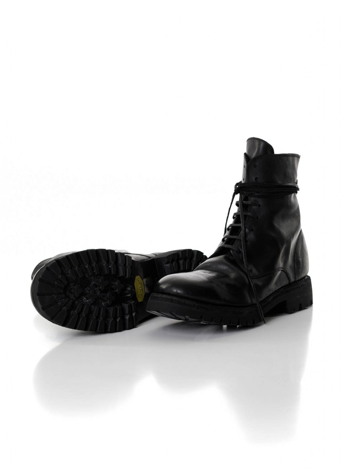 hide-m | GUIDI 795V Lace Up Boot With Vibram Sole, black horse