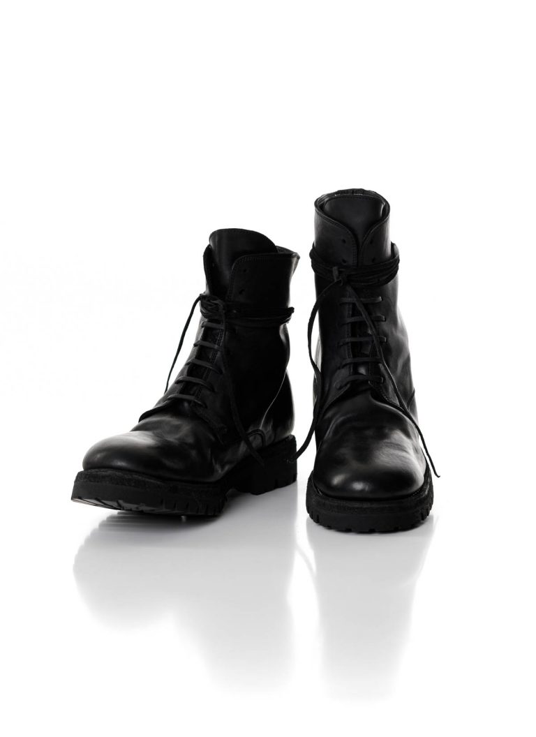 hide-m | GUIDI 795V Lace Up Boot With Vibram Sole, black horse