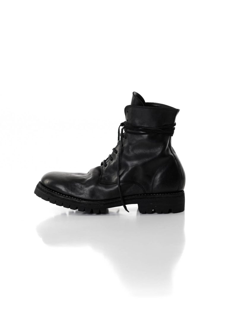 hide-m | GUIDI 795V Lace Up Boot With Vibram Sole, black horse