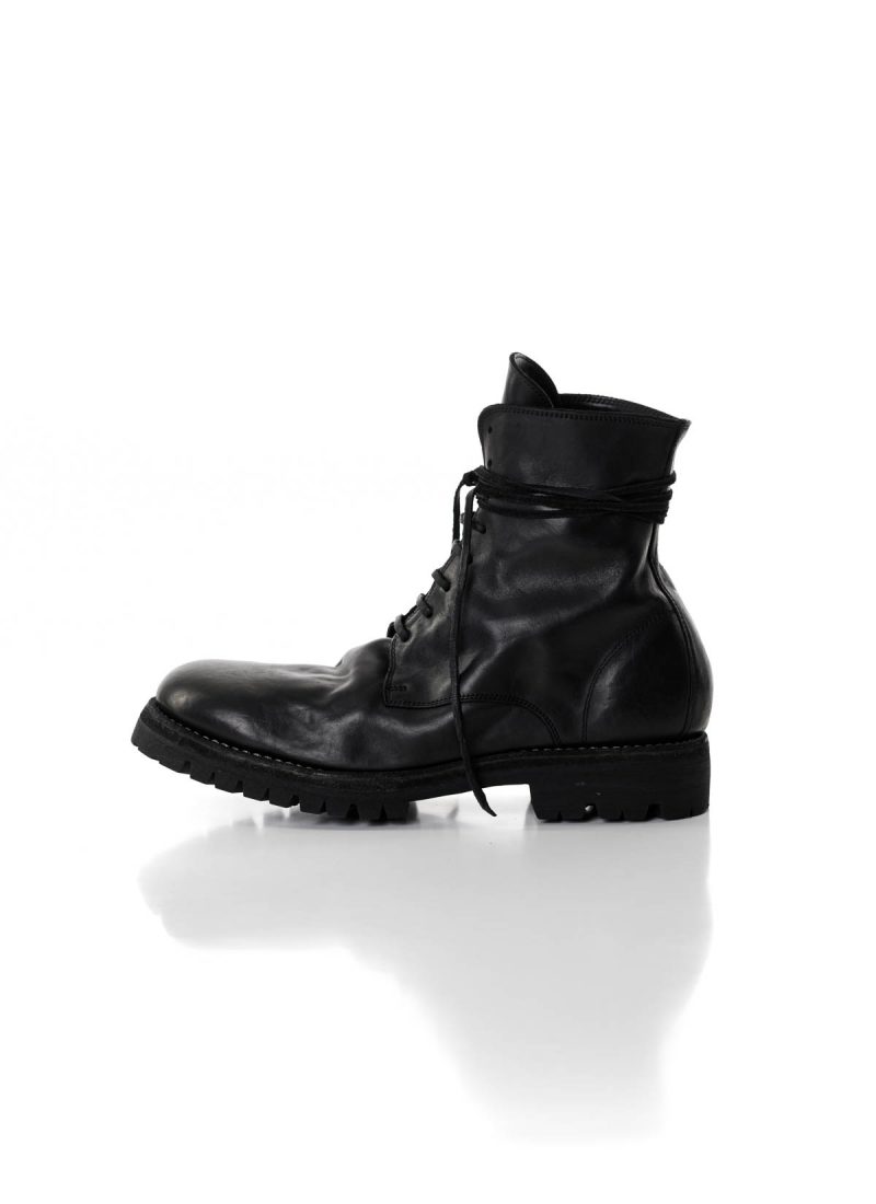 hide-m | GUIDI 795V Lace Up Boot With Vibram Sole, black horse