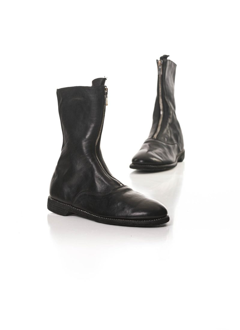 hide-m | GUIDI Men 310 Classic Front Zip Army Boot, black horse