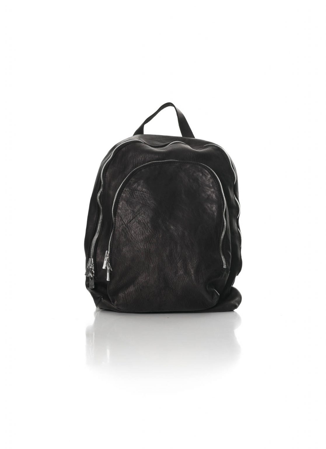 hide-m | GUIDI DBP05 Small 2 Zip Backpack, black horse leather