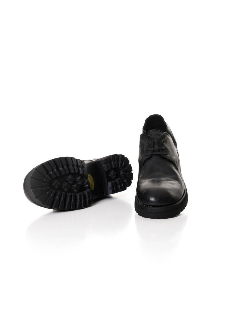 hide-m | GUIDI 792V, Classic Derby Shoe With Vibram, black horse