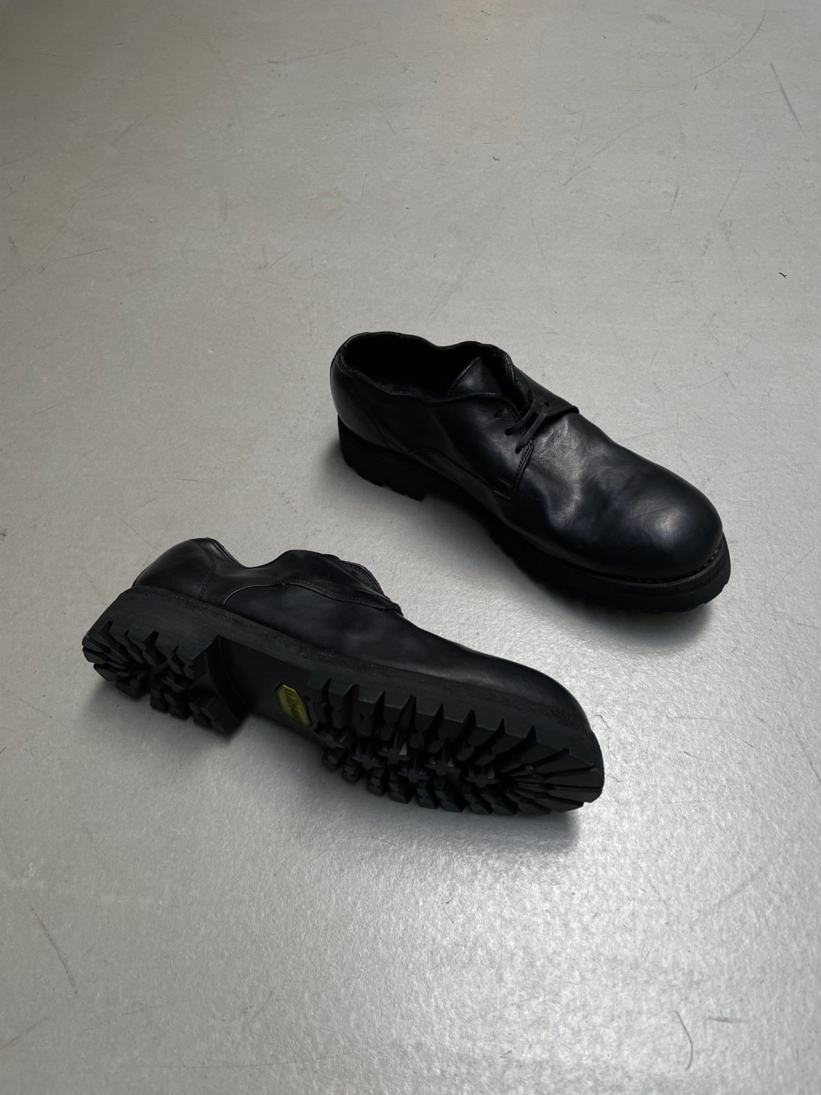 hide-m | GUIDI 792V, Classic Derby Shoe, black horse leather