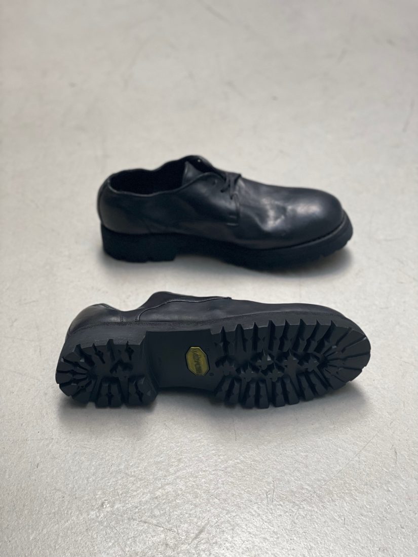 hide-m | GUIDI 792V, Classic Derby Shoe, black horse leather