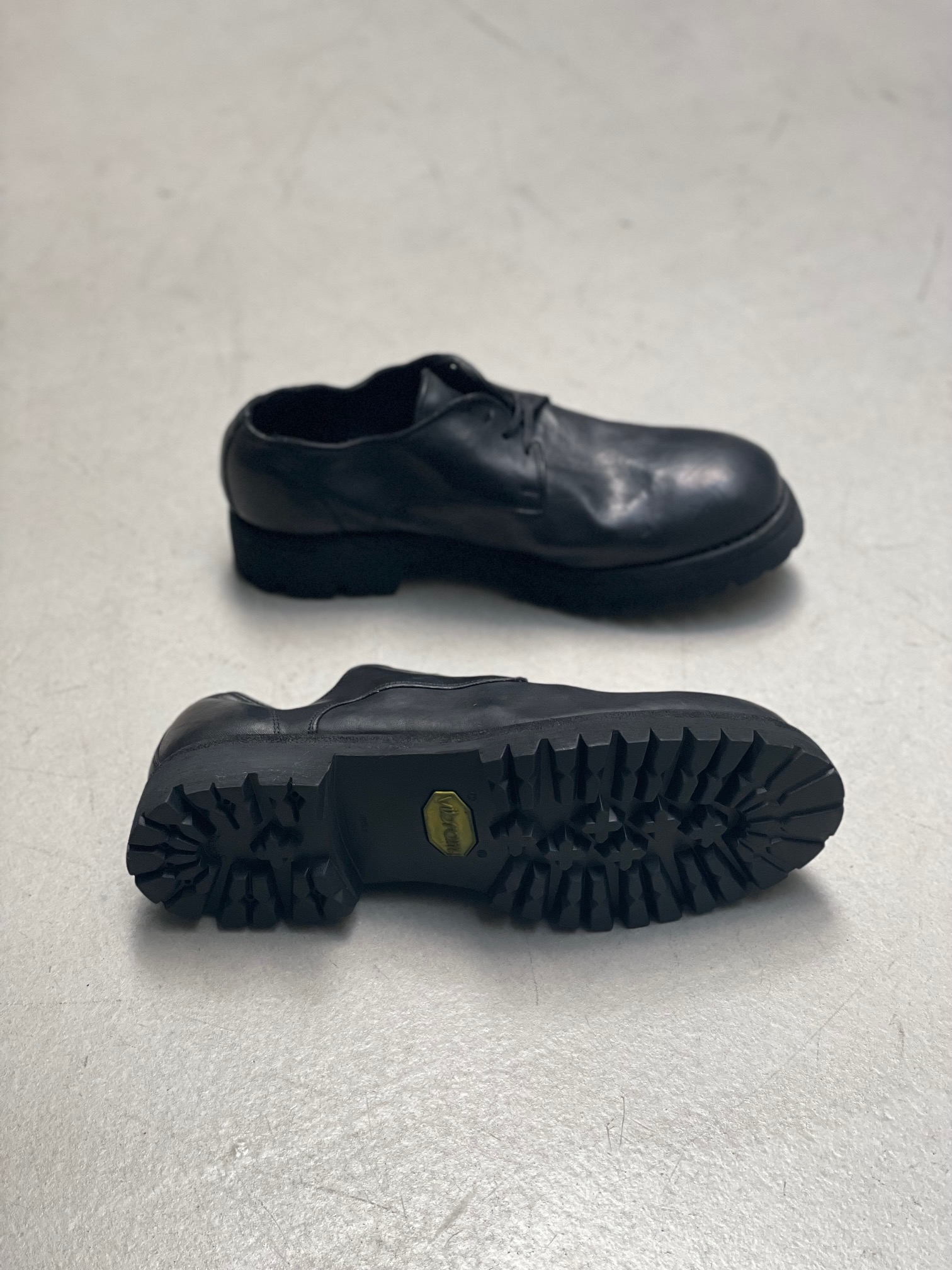 hide-m | GUIDI 792V, Classic Derby Shoe, black horse leather