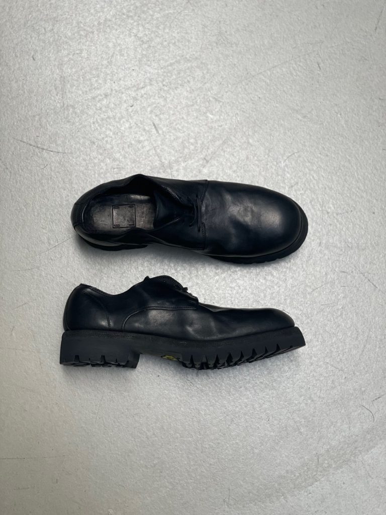 hide-m | GUIDI 792V, Classic Derby Shoe, black horse leather