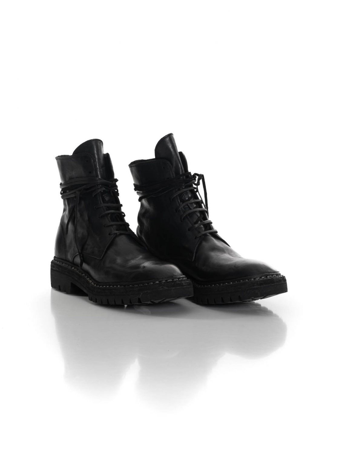hide-m | GUIDI 795V_N Lace Up Boot Vibram Sole, black horse