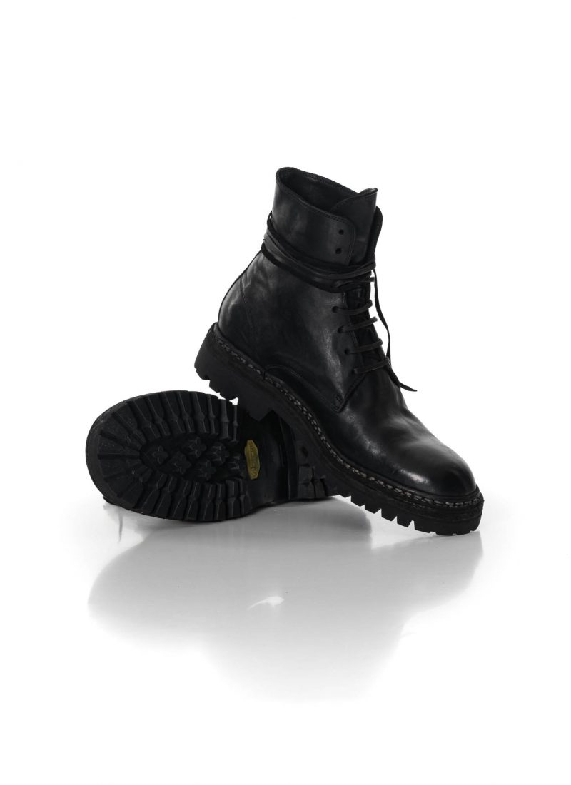 hide-m | GUIDI 795V_N Lace Up Boot Vibram Sole, black horse