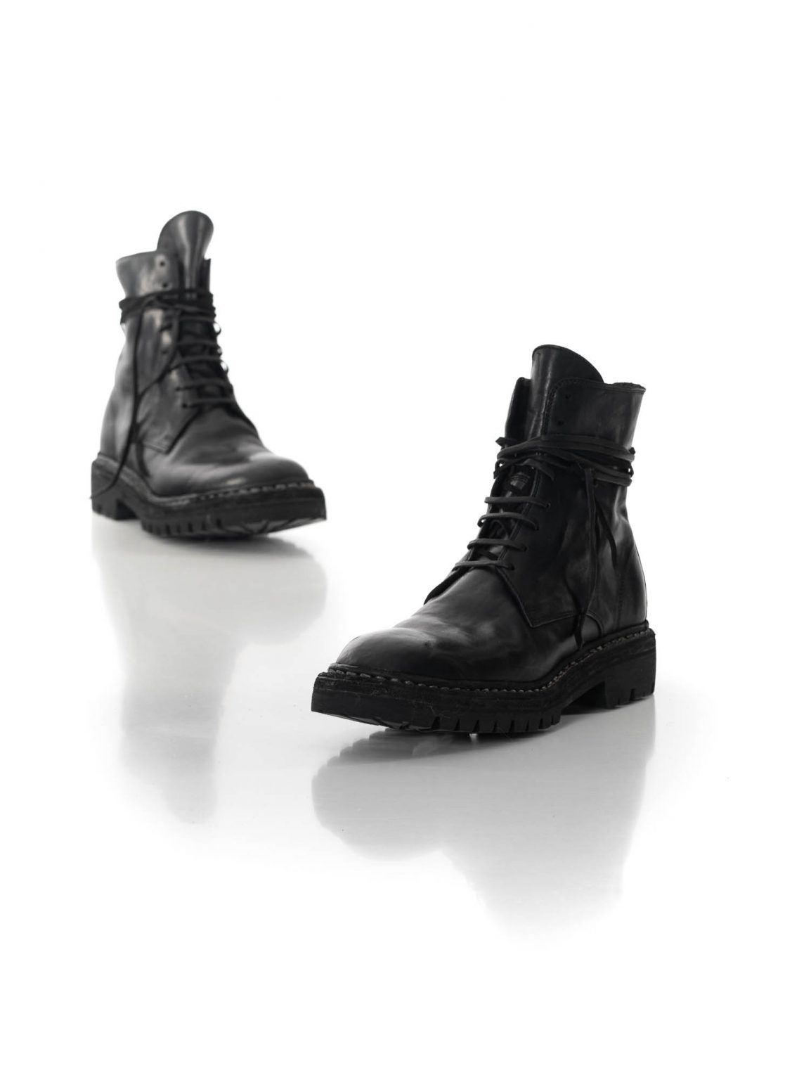 hide-m | GUIDI 795V_N Lace Up Boot Vibram Sole, black horse