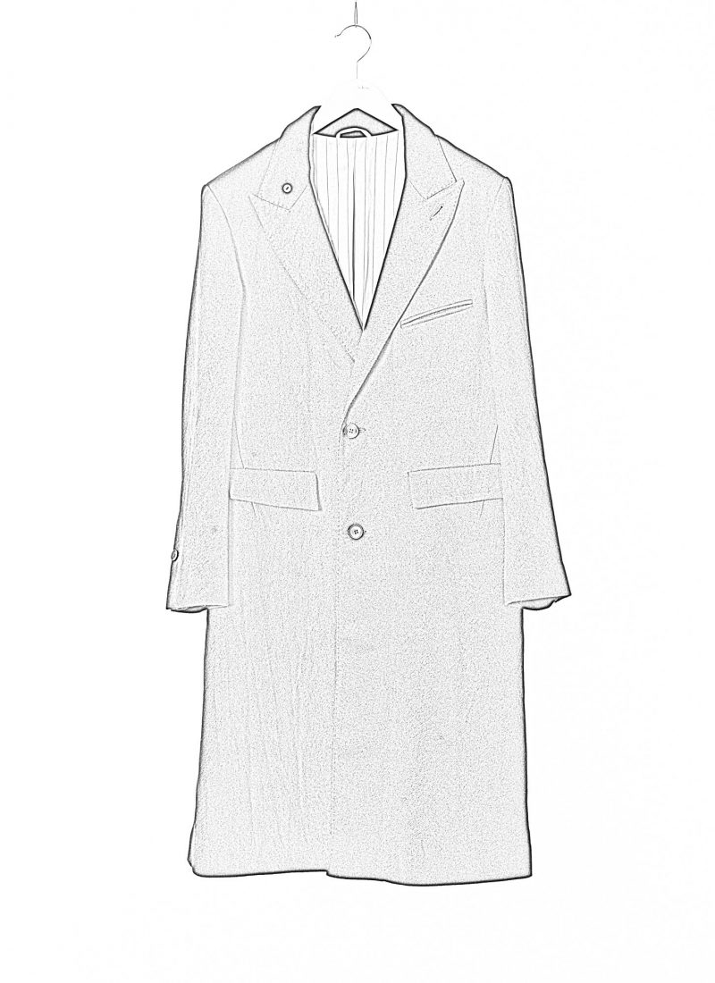 hide-m | KANG Men Layer-Vent Suit Coat, black wool/linen