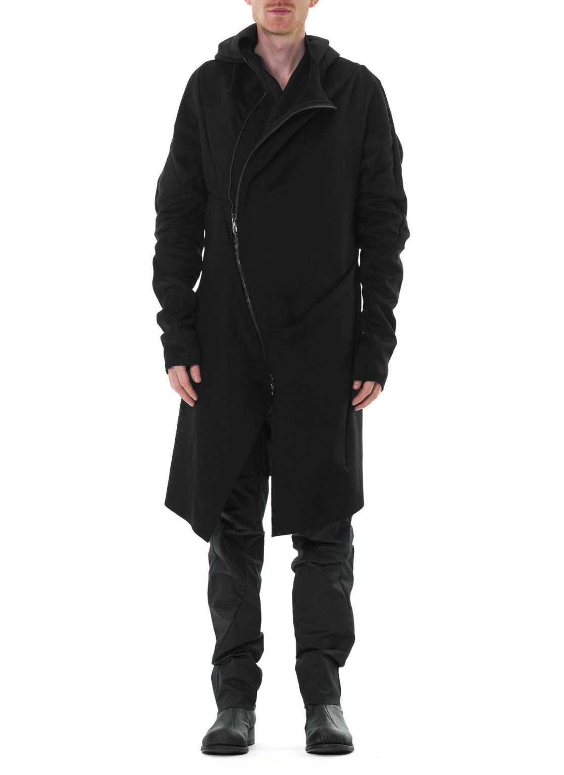 hide-m | Leon Emanuel Blanck Distortion Curved Hooded Coat