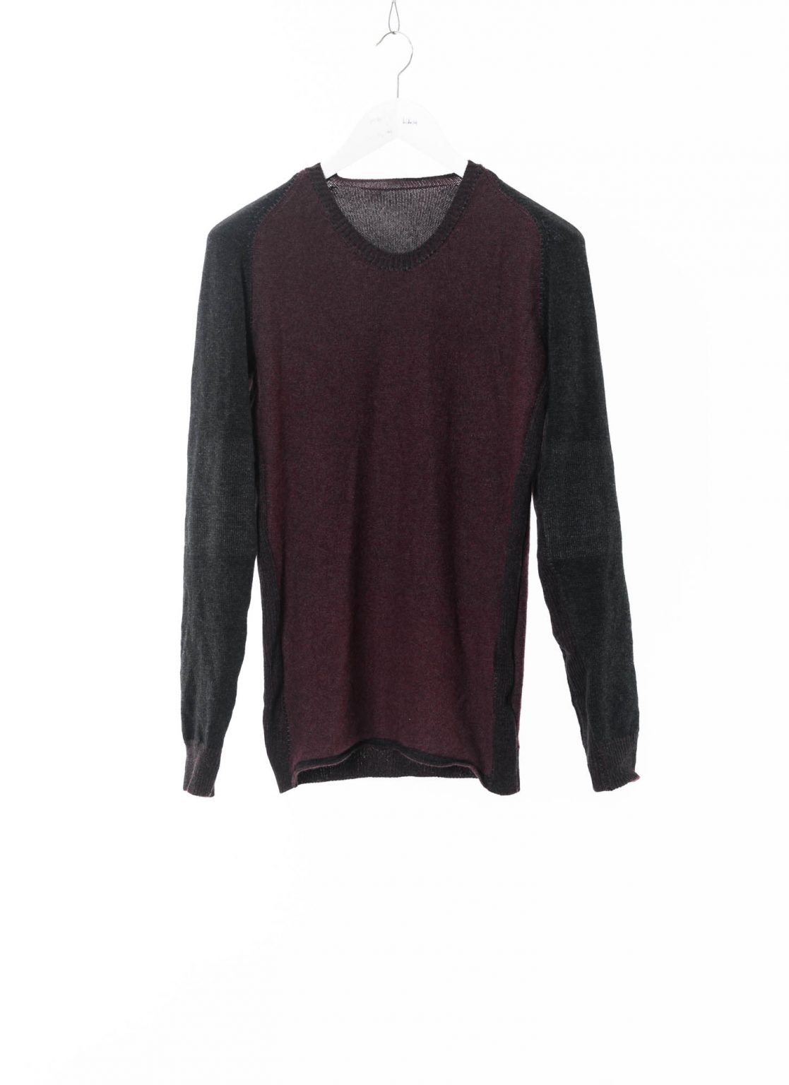hide-m | LAYER-0 Men Roundneck Sweater bordeaux dark grey cashmere