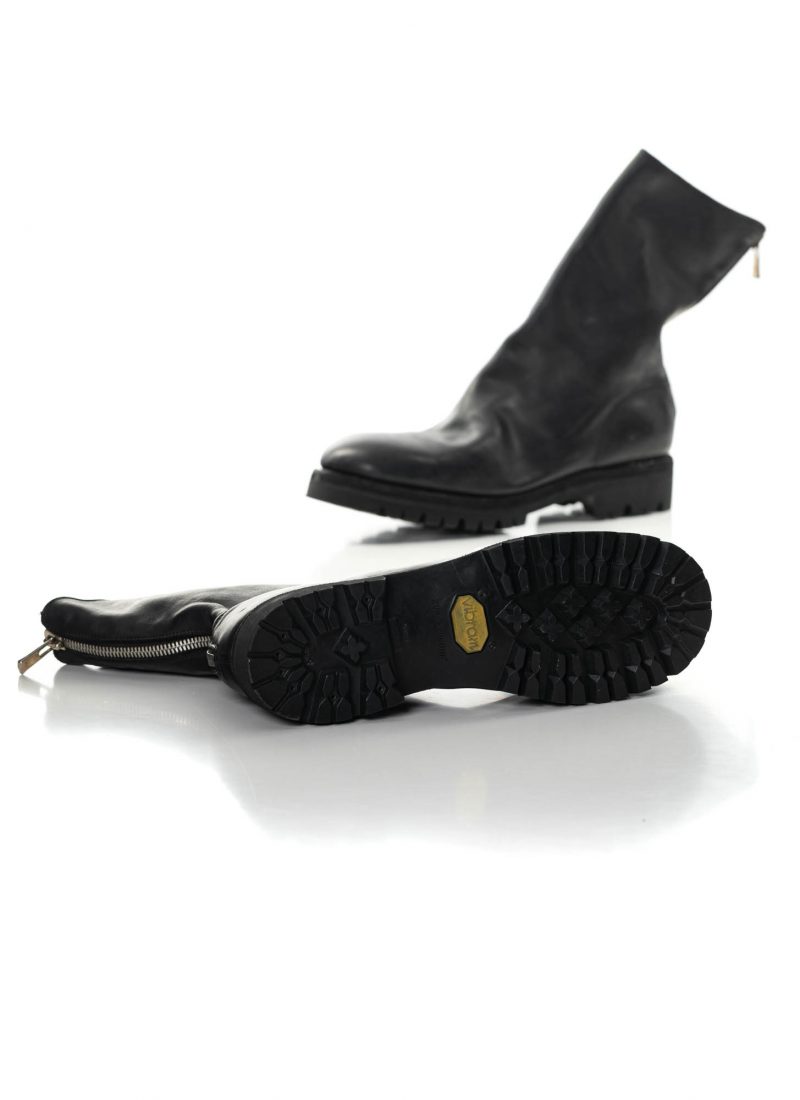 hide-m | GUIDI 788V Back Zip Boot With Vibram Sole, black horse