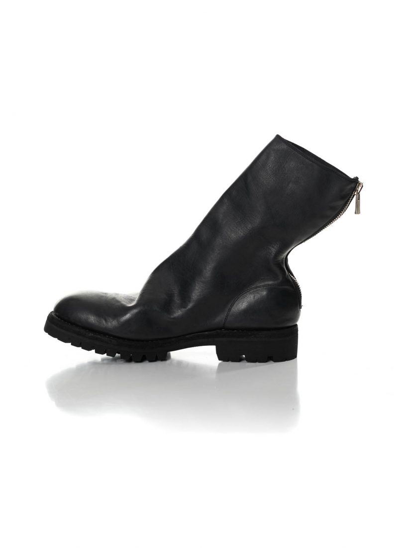 hide-m | GUIDI 788V Back Zip Boot With Vibram Sole, black horse