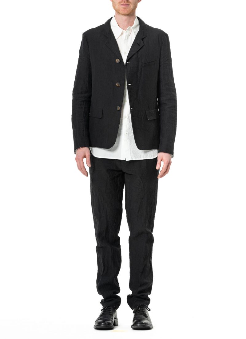 hide-m | FORME D’EXPRESSION Shrunken Jacket, black linen