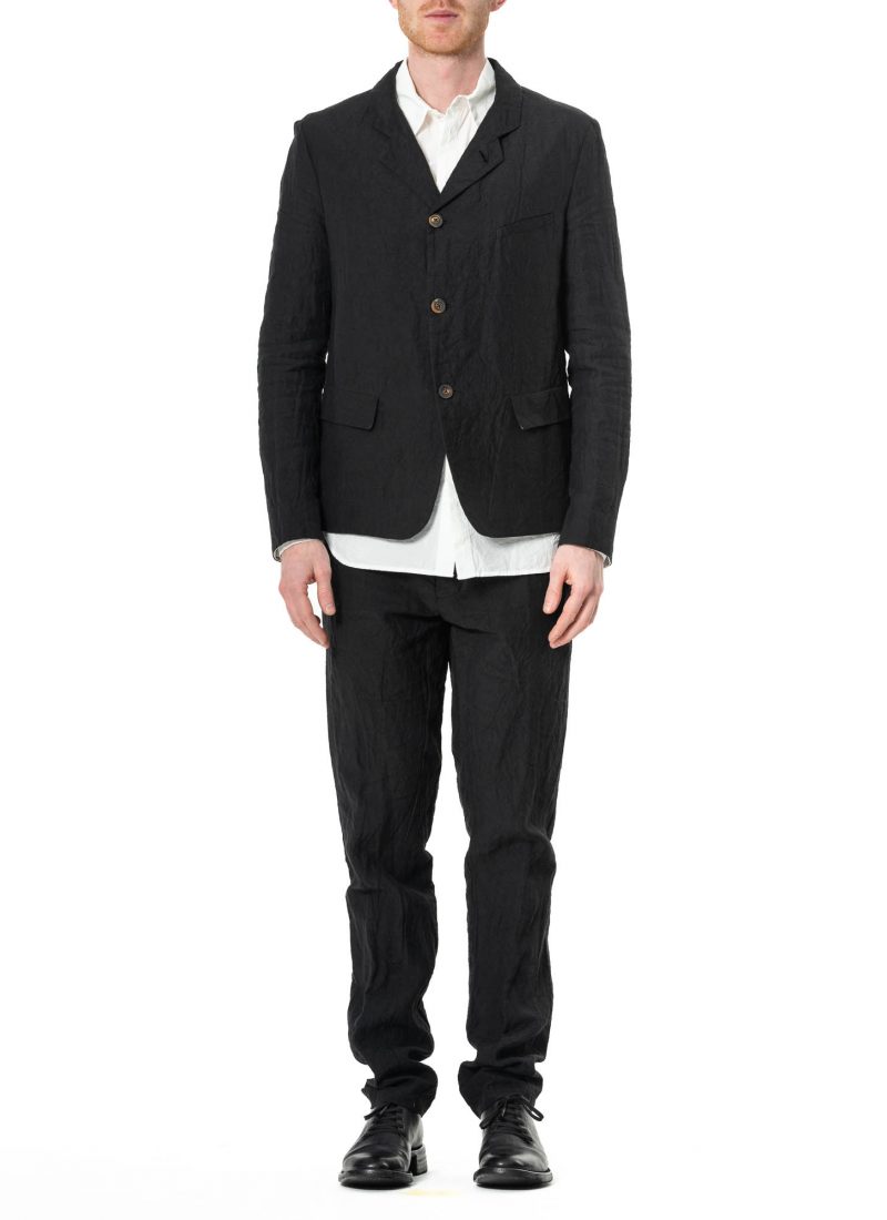 hide-m | FORME D’EXPRESSION Shrunken Jacket, black linen