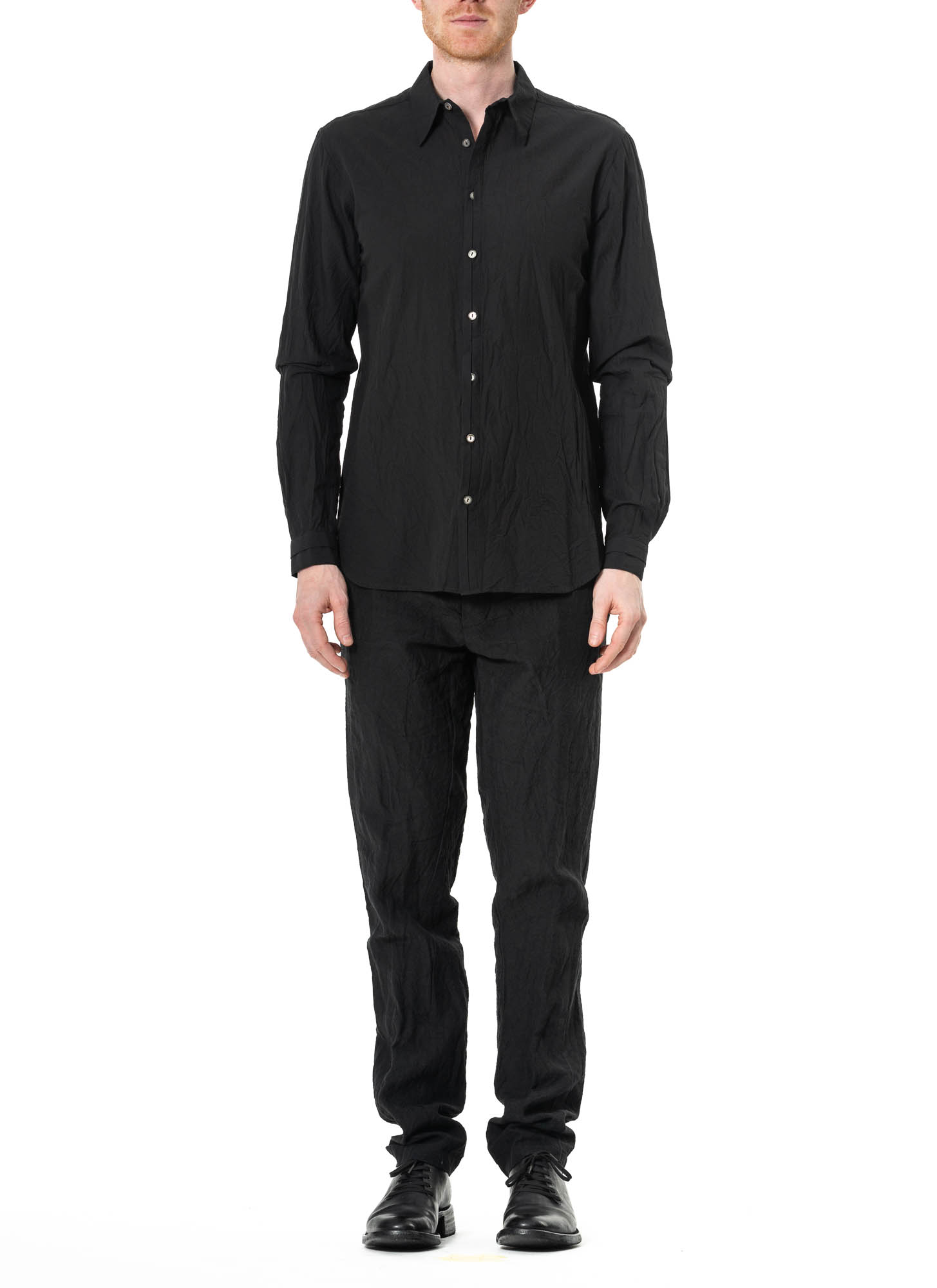 hide-m | FORME D’EXPRESSION Plaquette Shirt, black cotton