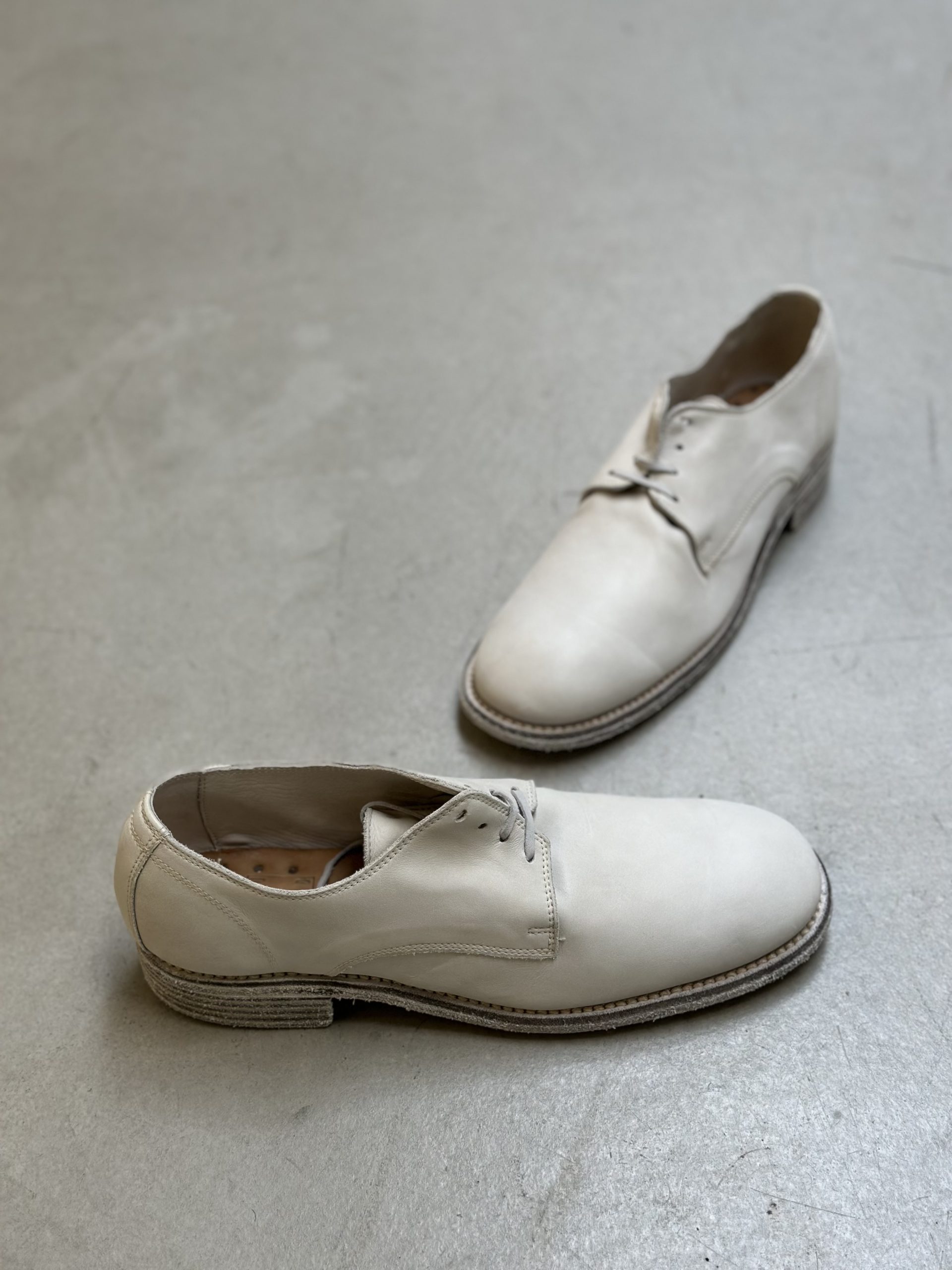 hide-m | GUIDI 992, Classic Derby Shoe light grey calf leather