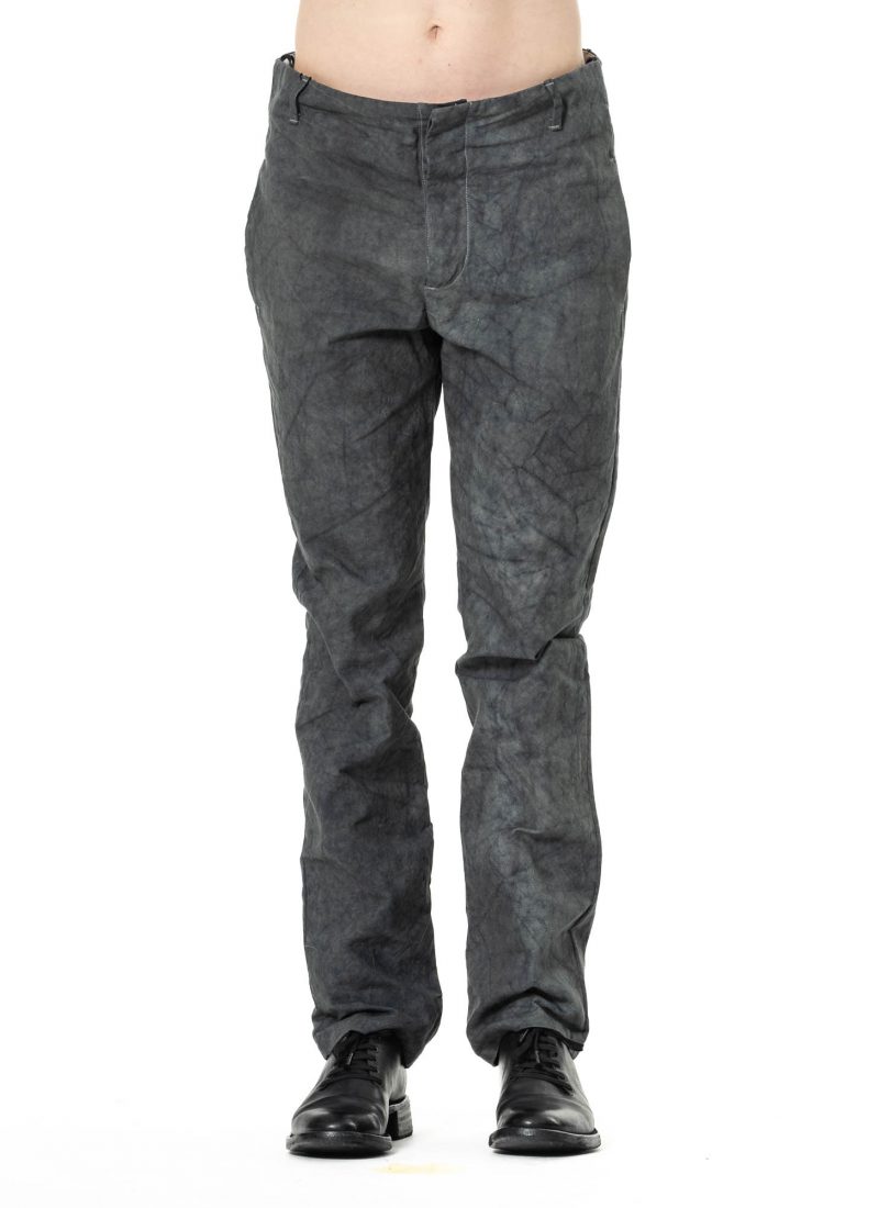 hide-m | KANG Men Back Split Low Crotch Pants, off black waxed