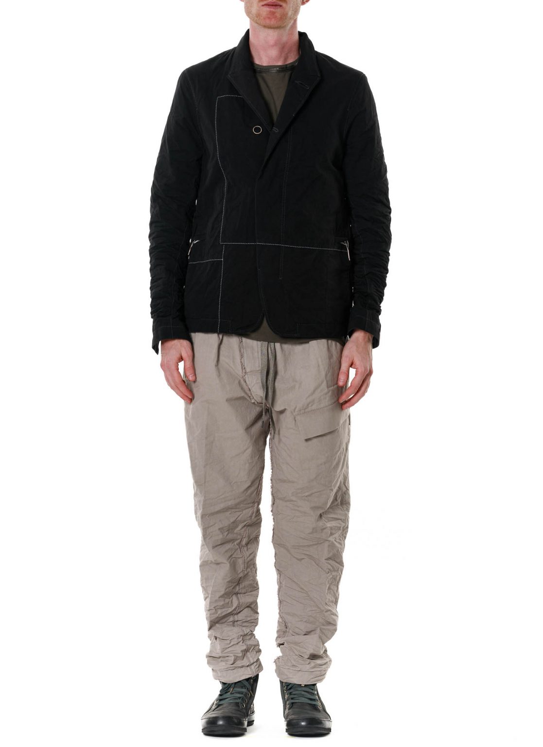 hide-m | TAICHI MURAKAMI Men Displacement Work Blazer, black