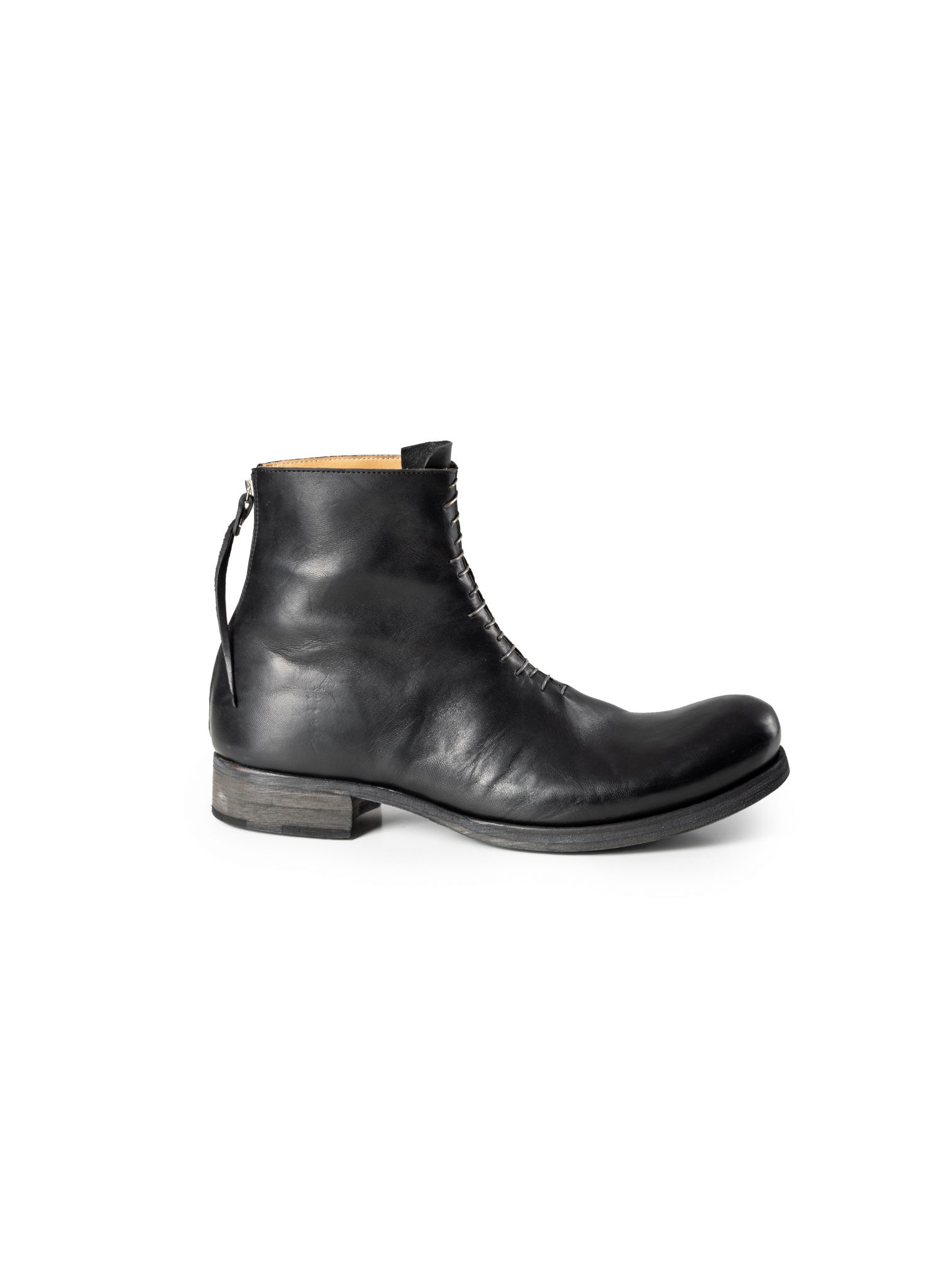 hide-m | M.A+ Men Short Back Zip Boot W/Multiple Silver Strap