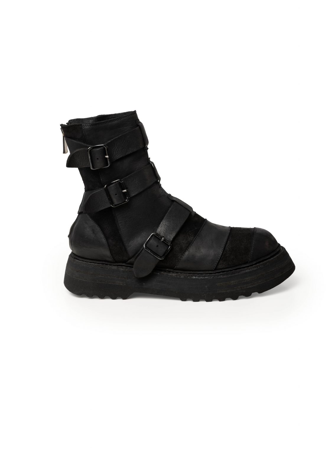 hide-m | GUIDI 526VPW Belt Buckles Patchwork Boot, black horse