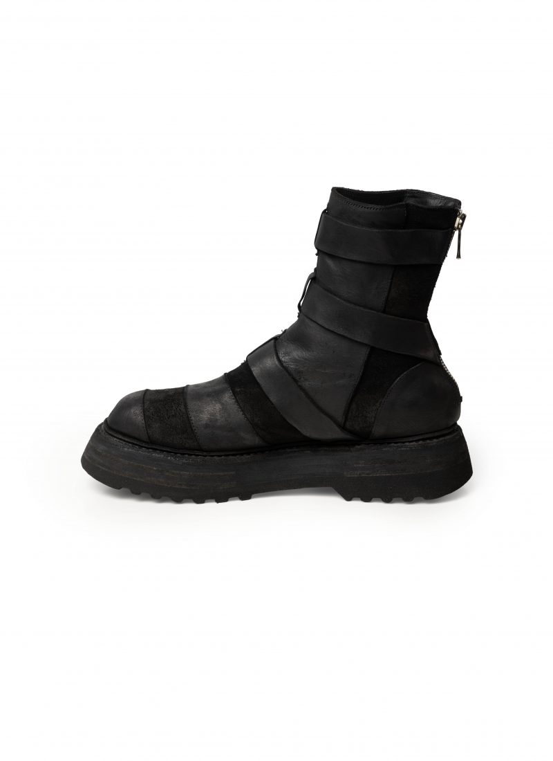 hide-m | GUIDI 526VPW Belt Buckles Patchwork Boot, black horse
