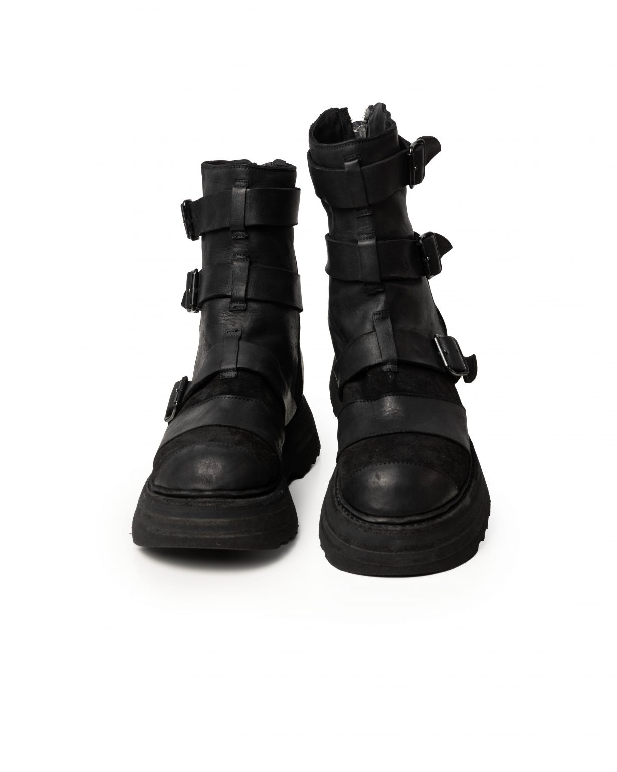 hide-m | GUIDI 526VPW Belt Buckles Patchwork Boot, black horse