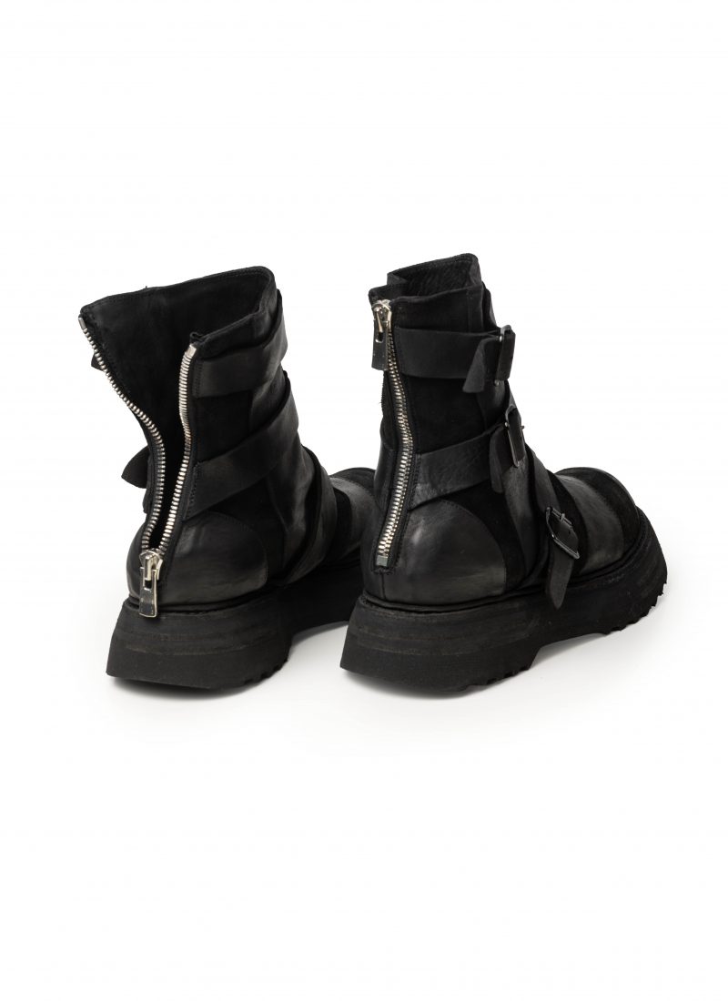 hide-m | GUIDI 526VPW Belt Buckles Patchwork Boot, black horse