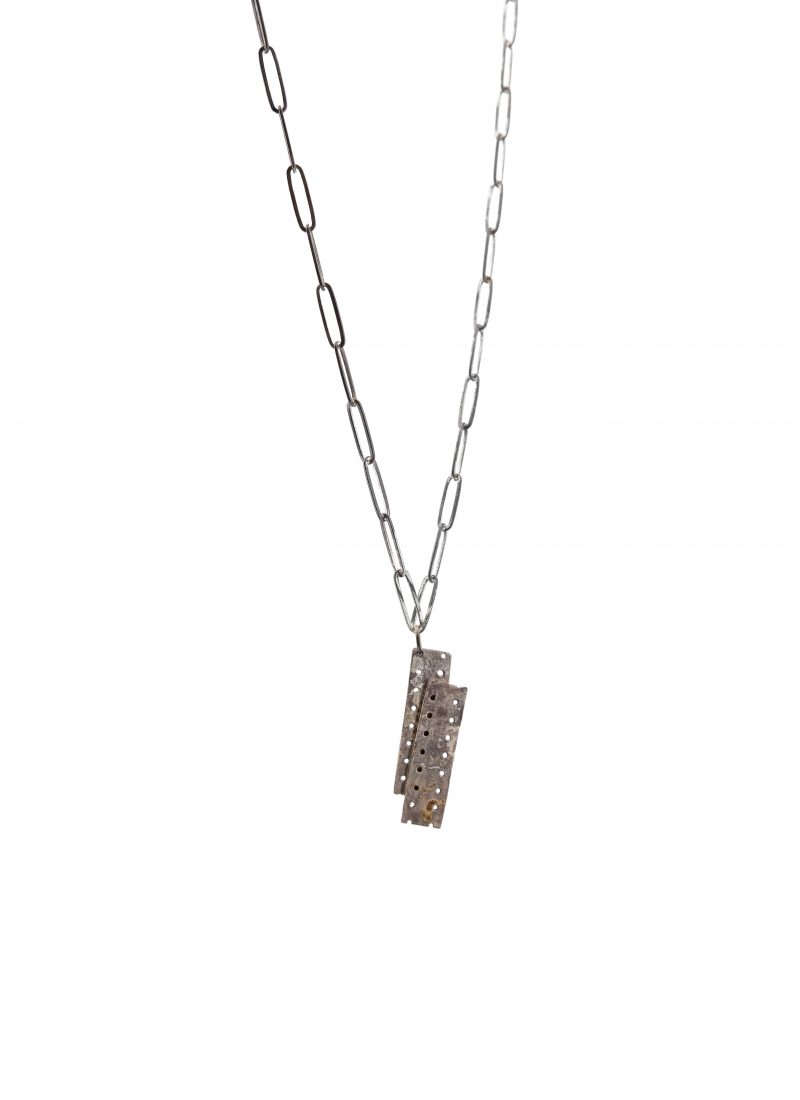 hide-m | Taichi Murakami Displacement Plate Necklace, 925 silver